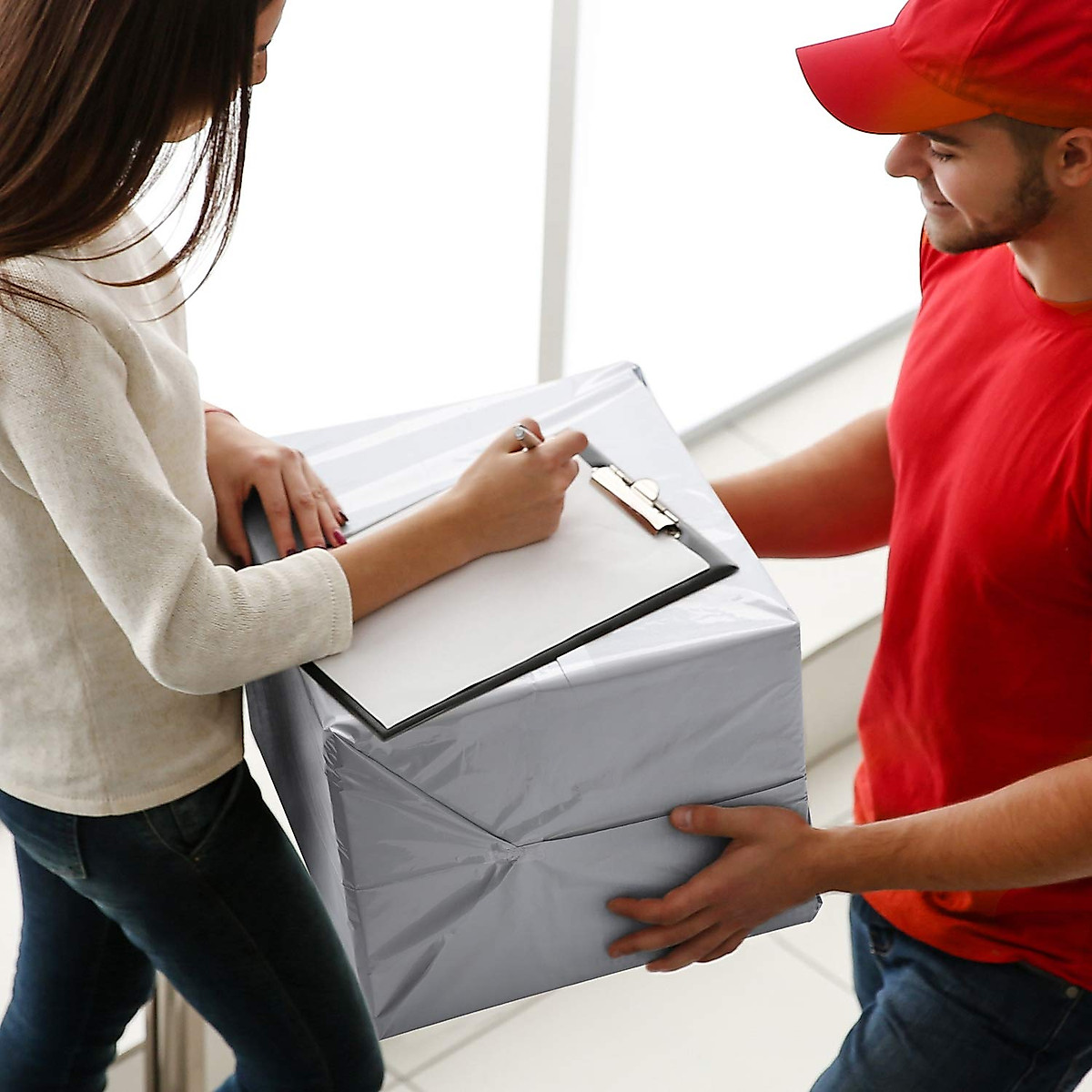 Metronic Poly Mailers 19x24 Inch 50 Pcs | Large Shipping Bags for Clothing, Small Business | Strong Thick Mailing Bags with Self Adhesive | Waterproof and Tear-Proof Large Package Bags in White