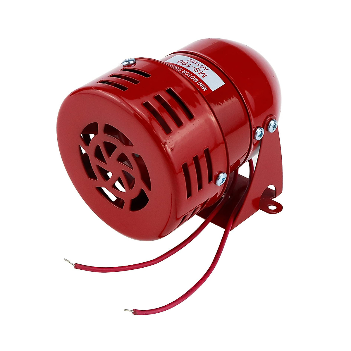 Sydien Motor Siren Red 1Pc AC 110V 114dB Industry Electric Motor Alarm Driven Siren, Horn Sound Buzzer Alarm Bell for Home, Industries, Stores and Security Alarm System