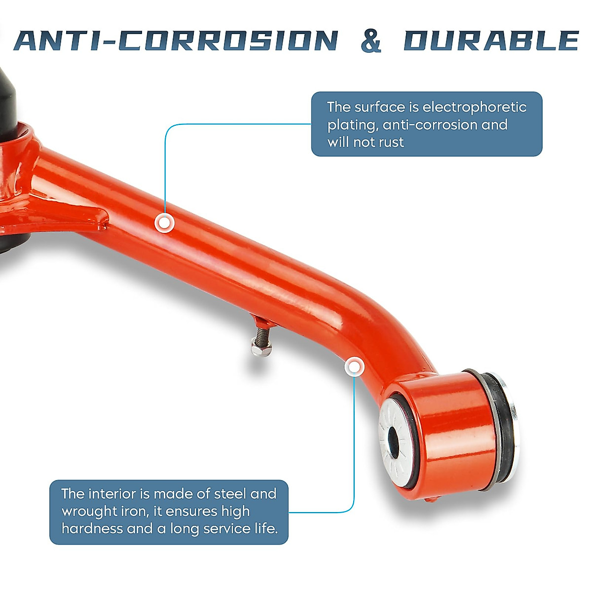 Front Upper Control Arms with Ball Joint for Chevy Silverado/Suburban 1500 Tahoe, for Cadillac Escalade, for GMC Sierra/Savana 1500, Adaption 2-4" Lift Suspension Kit Adjustable Control Arm 2PCS