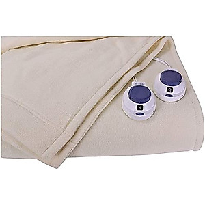Perfect Fit SoftHeat - Queen Micro-Fleece Heated Blanket - Luxuriously Warm & Soft Electric Blanket, Patented Low-Voltage Technology (Natural, Queen)