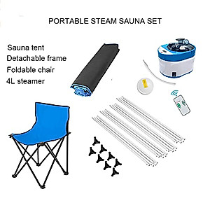 ZONEMEL Portable Steam Sauna, Personal Full Body Sauna Spa for Home Relaxation, 4 Liters 1500 Watt Steamer, Remote Control, Timer, Portable Sauna Chair (L31.5 x W31.5 x H55.1, Clear Door)