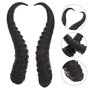Beaupretty Goth Accessories Sheep Costume Horns Artificial Horns Halloween Sheep Antlers DIY Horns Plastic Cosplay Party Supplies for Women Men Black Halloween Headband Womens Headbands
