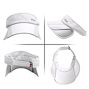 Peicees Wide Brim Visor Hat for Women Golf Visor Cap Sun Protection Hat for Beach Garden Tennis Running Sunshade Hat White
