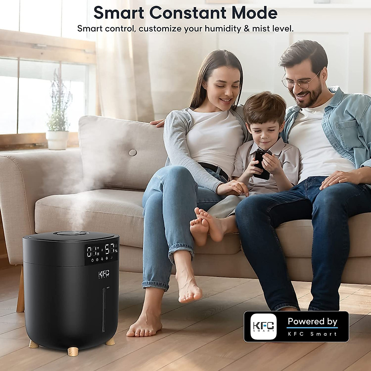 Humidifiers for Bedroom Large Room - Smart 8L Top Fill Cool Mist Humidifiers for Home, Nursery, Baby, Plant with Essential Oil Diffuser, Ultrasonic Air Humidifier with Adjustable 360° Rotation Nozzle