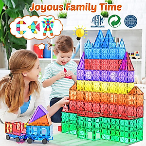 LUDILO 146PCS Magnetic Tiles Building Blocks Set for Kids Magnetic Blocks Magnet Tiles Building Toys 3D Clear Magnetic Toys Preschool Learning Stem Toys for 4 5 6 7 8 9 Year Old Girls Boys Xmas Gifts