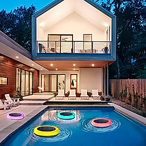 Arclight Floating Pool Lights with Remote Control, IP68 Waterproof Solar Powered Light That Float, Swimming Pools LED for Outdoor Party Decor Night Adjustable RGB Colors 20 Modes Lamp, 1pcs