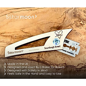 5 star moon US Designed - THE SHARK Bread Lame, Bread lame Tool for Rustic Sourdough Bread. This Artisan Baker Bread Lame used for Scoring Dough to Release Steam. Includes 1 lames 1 Protective pouch