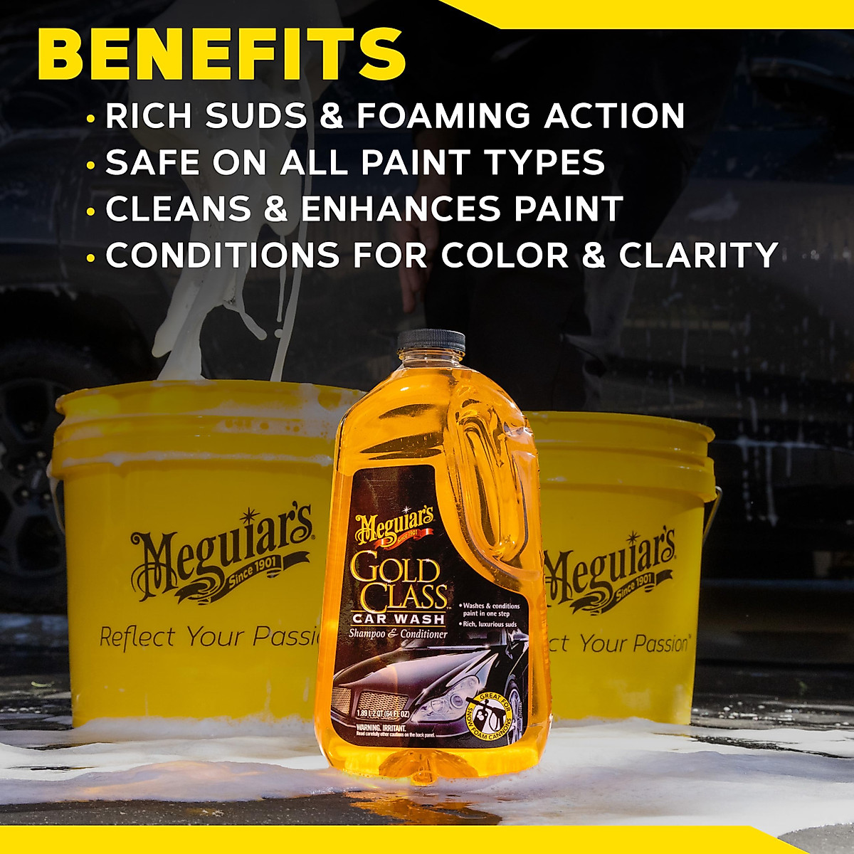 Meguiar's Gold Class Car Wash, Car Wash Foam for Car Cleaning - 64 Oz Container