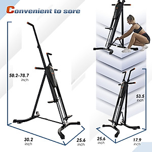 Sportsroyals Vertical Climber, Folded Climbing Cardio Exercise Equipment Full Body Workout for Women Men, Stair Climber with 5 Height Adjustable