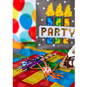 Party Ninja Extra Large Brick-Style Birthday Party Tablecloth (108" x 54") - Indoor or Outdoor Use - Disposable Brick Party Theme Table Cover - Birthday Party Supplies Made from Recycled Materials