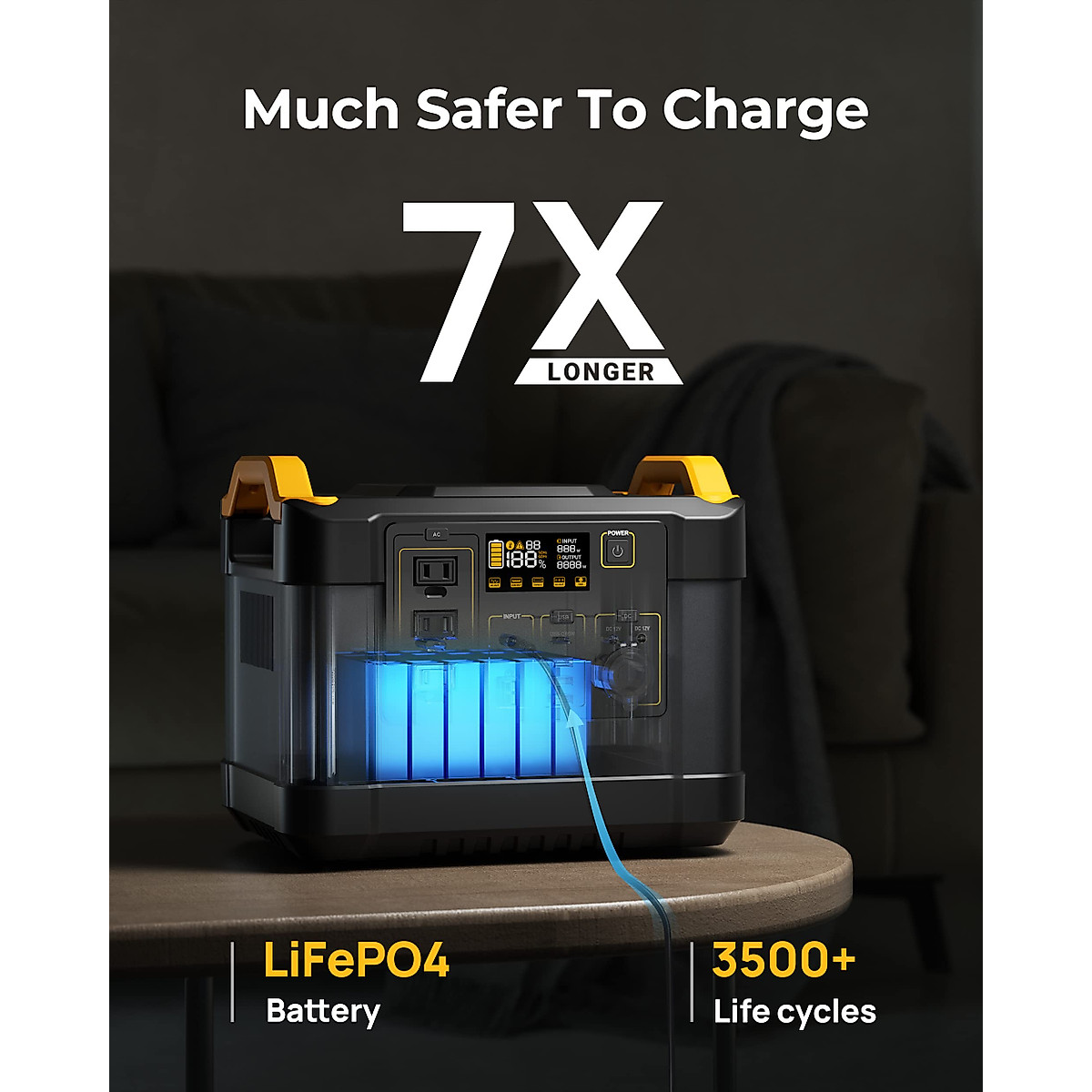 BougeRV 1120Wh Solar Generator, LiFePO4 Power Station with 3x110V/1200W AC Outlet, Ideal for Outdoor Camping Travel Emergency Backup