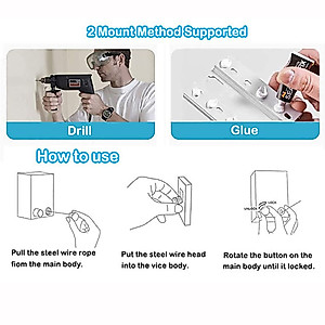 Retractable Clothesline with Lock to Prevent Sagging Function Heavy Duty Wall Mounted Clothes Drying Laundry Line (Silver)