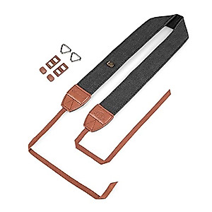 TARION Camera Strap Adjustable DSLR Camera Neck Strap Belt Retro Film Camera Shoulder Strap Vintage Soft Long Rope Universal Cord for Women Men SLR Mirrorless Cameras(Upgraded Version) (Black)