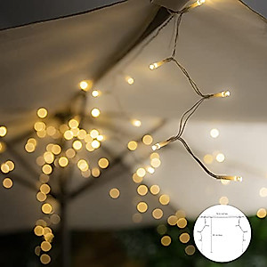 Patio Umbrella Lights, Solar Umbrella Lights with 200LEDs Warm White Lights, String Lights Waterproof Umbrella Pole Solar Lights Perfect for Garden Decor, Backyard, Pool and Beach