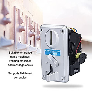 Zerodis Coin Acceptor Coin Selector Supports 6 Different Currencies Multi Signal Output for Arcade Game Machines