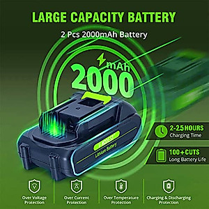 Mini Chainsaw Cordless 4&6 Inch,V-MODEST Brushless One-Handheld Electric Chain Saw with 2x24V Battery Powered, 23.4FT/s, Security Lock for Wood Cutting Tree Pruning(also for women)