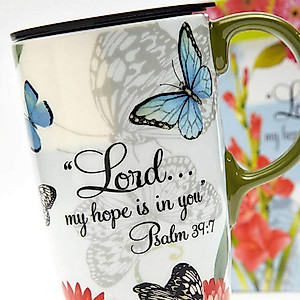 Topadorn 17 OZ. Ceramic Coffee Mug Travel Cup with Handle Sealed Lid and Color Box