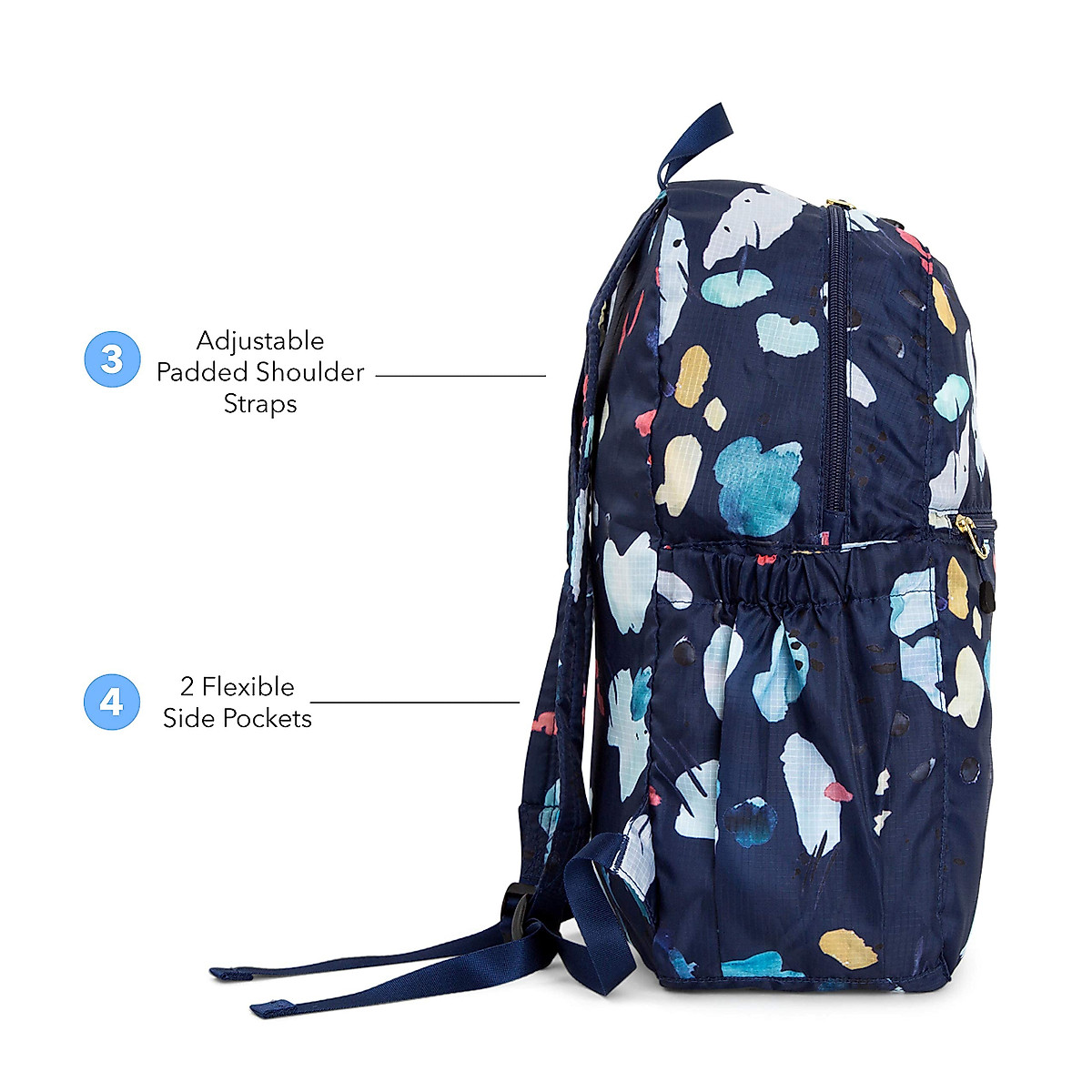 KALEIDO Stylish Lightweight Packable Foldable Backpack Midnight Muse Water Resistant, Convenient, Airport Friendly