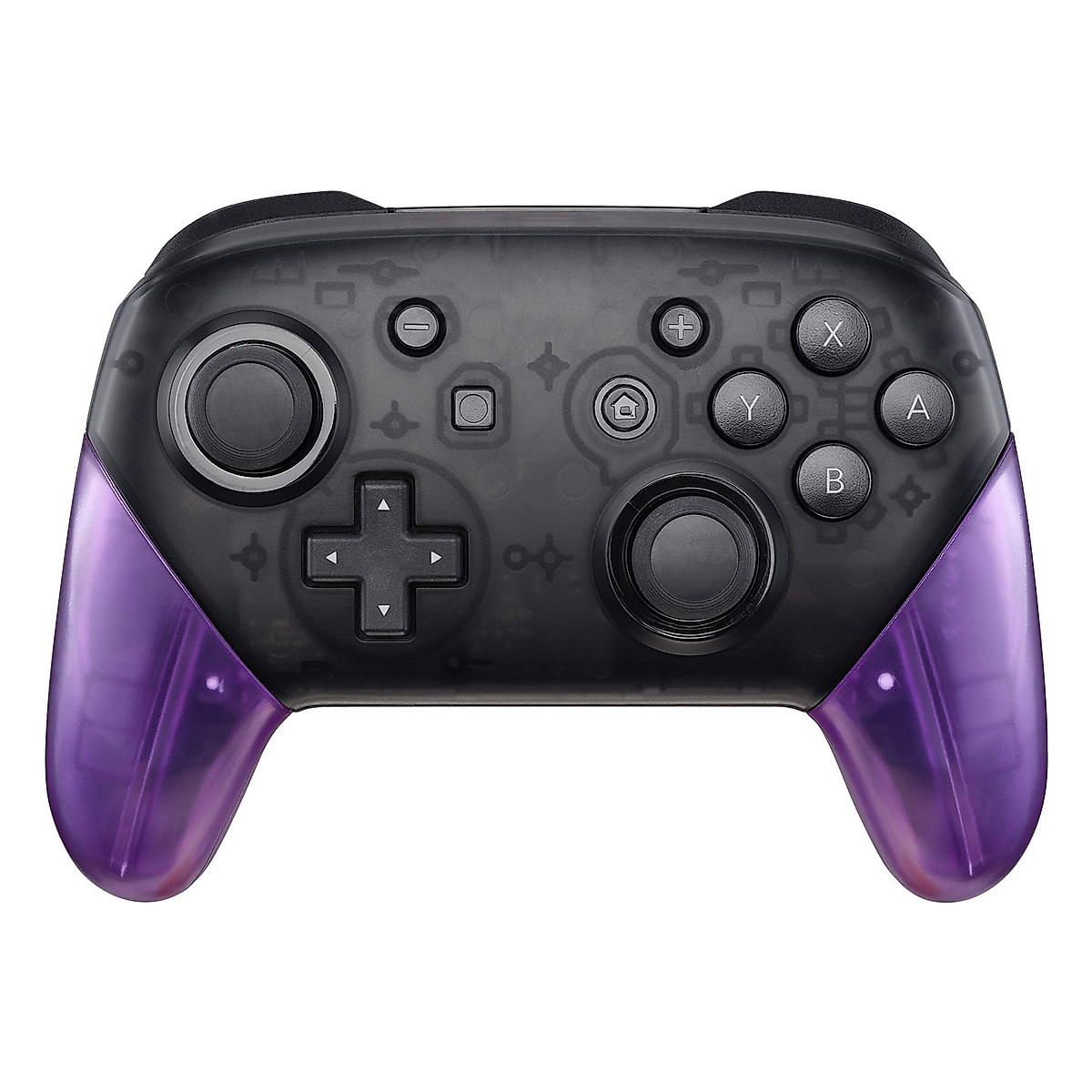 eXtremeRate Clear Atomic Purple Replacement Handle Grips for Nintendo Switch Pro Controller, DIY Hand Grip Shell for Nintendo Switch Pro - Controller NOT Included