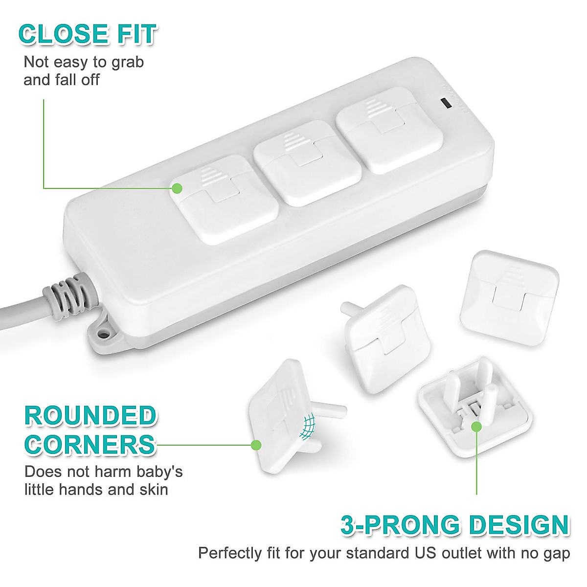 Outlet Covers Baby Proofing (40 Pack) with Hidden Pull Handle Outlet Plug Covers Prevent Electric Shock Hazard Outlet Protector Difficult for Kids to Remove Child Proof Outlet Covers Outlet Cap