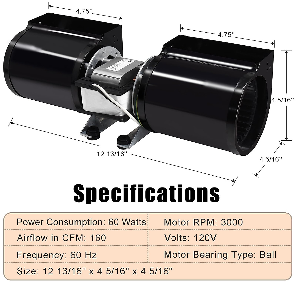 GFK-160A GFK-160 Fireplace Blower Fan Kit for Heat N Glo, Quadra-Fire, Heatilator, Superior, Majestic, GTI Fireplaces, DV3732, Quadra-Fire 7100, Heat N Glo 6000CLX, SL-750TR Blower Fan Kit