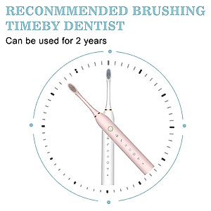 Lukern 2 Pack Sonic Electric Toothbrush, 6 Modes 42000vpm, Toothbrush with 2 Minute Built-in Timer and 8 Brush Heads,White+Pink