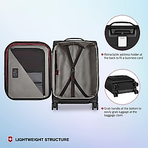 Victorinox Crosslight Frequent Flyer Plus Softside Carry-On - Lightweight Rolling Suitcase for Travel Essentials - Expandable Luggage with Foldable Organizer - 46 Liter, Black