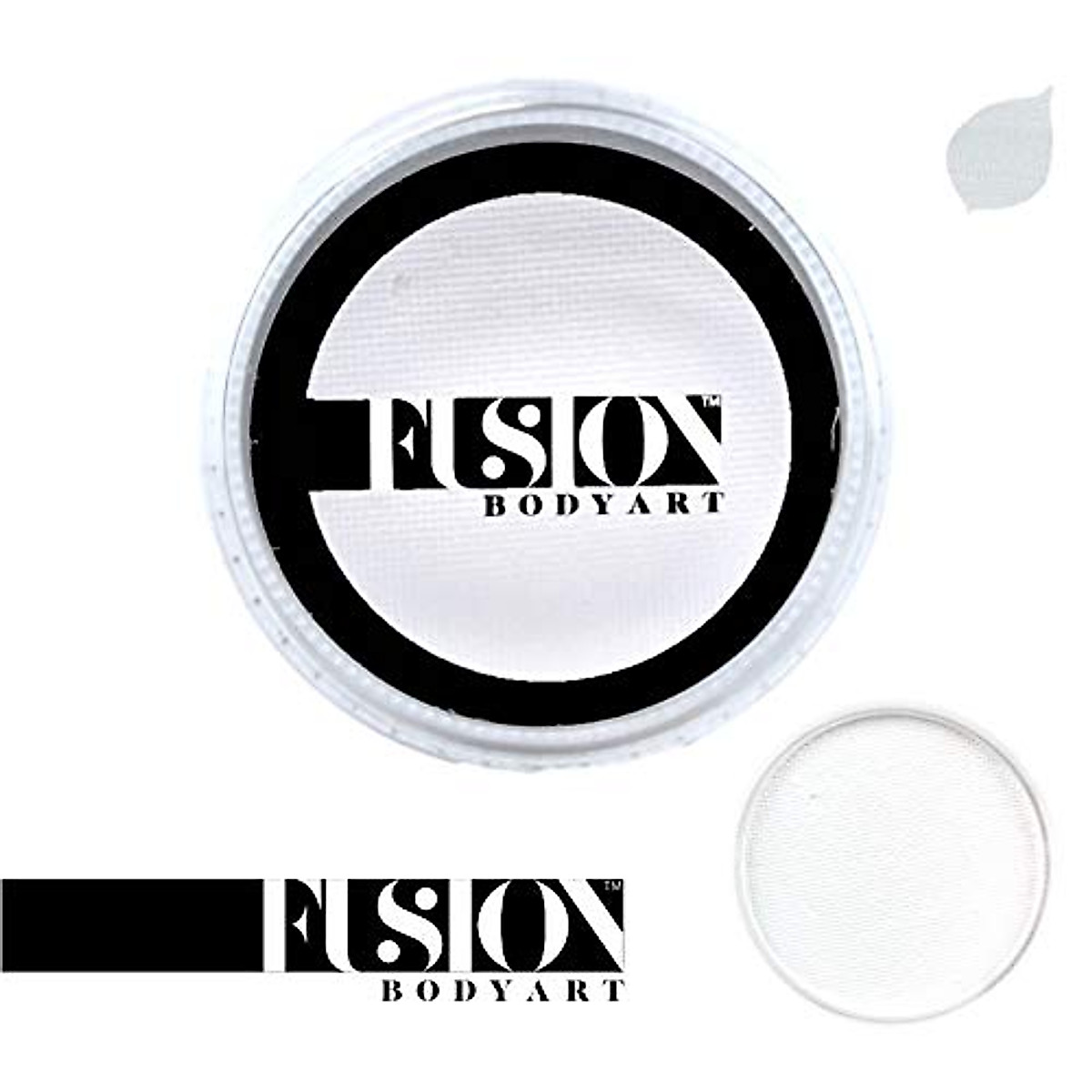 Fusion Body Art Pro Face Paint | Prime Paraffin White (30gm), Professional Quality Water Activated Face and Body Paint Supplies Single Makeup Cake Hypoallergenic, Non-Toxic, Safe, Vegan