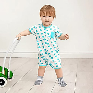 Infinicare Non-Slip Grip Baby Socks - Anti Skid Infant Baby Ankle Socks Low Cut for Infants Toddlers Kids Girls Boys (6-12 Months)