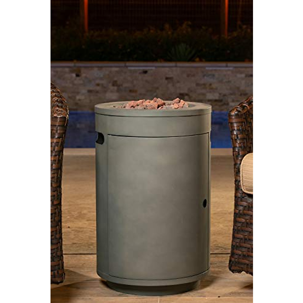 Bond Manufacturing 52095 Acero 16" Round 30,000 BTU Gas Fire Column, Gray