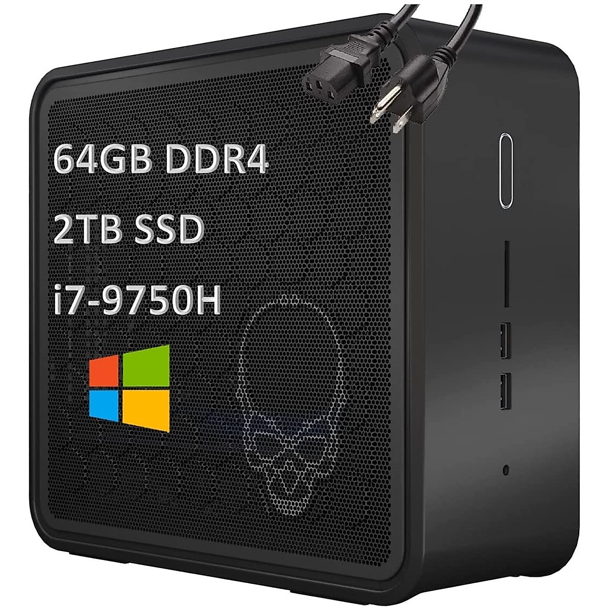 Newest Intel NUC 9 NUC9i7QNX (Intel 6-Core i7-9750H, 64GB RAM, 2TB PCIe SSD) Ghost Skull Canyon Extreme Gaming Box Elite Mini Business Desktop, 2 x Thunderbolt, WiFi 6, HDMI, IST Cable, Windows 10 Pro