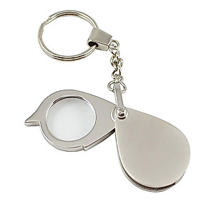 ARTIBETTER Magnifying Glass Keychain 15x Handheld Pocket Magnifier Small Folding Hand Held Magnifier for Reading Coins Hobby Travel