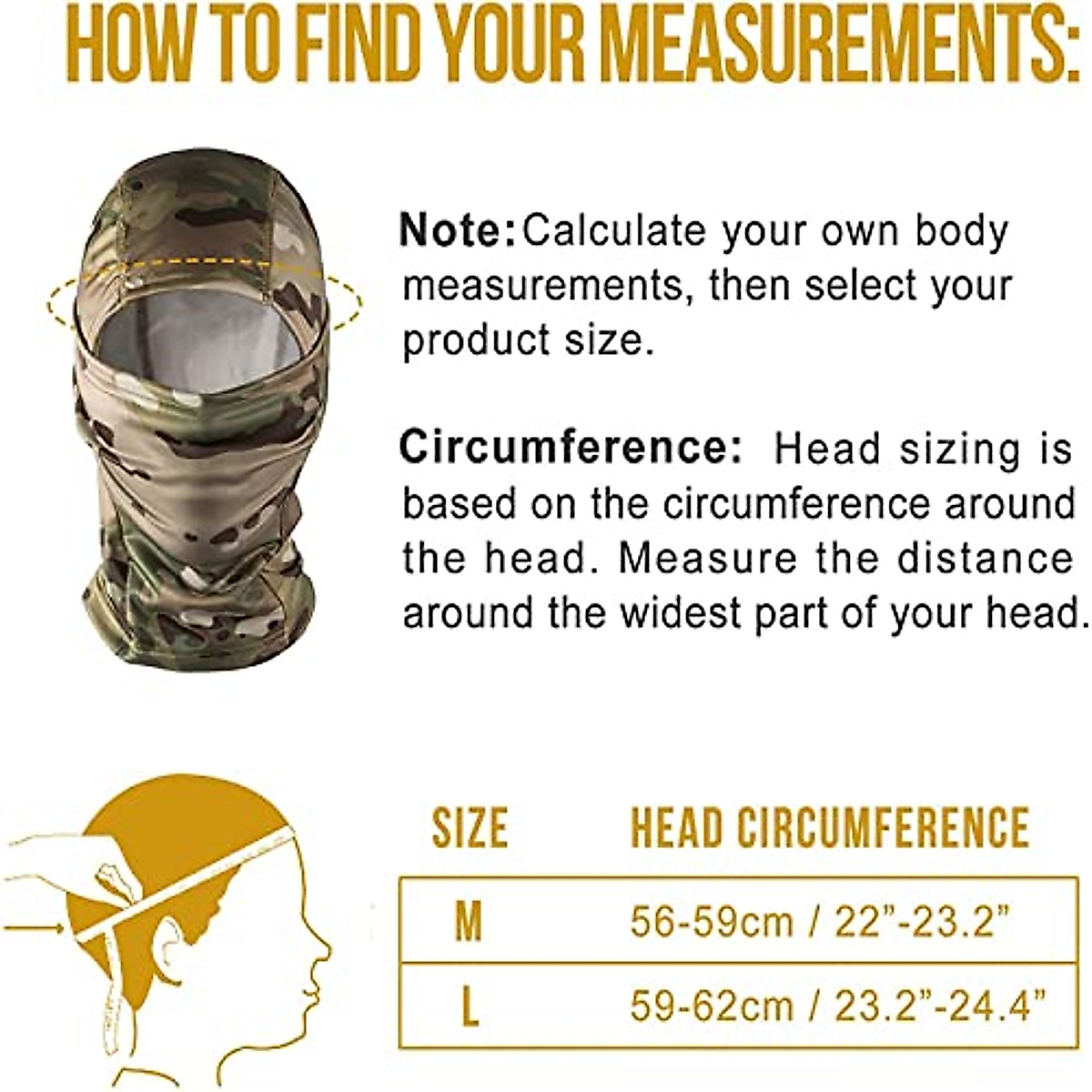 OneTigris Tactical Hood Headwear Balaclavas Full Face Mask (Multicam, Large)