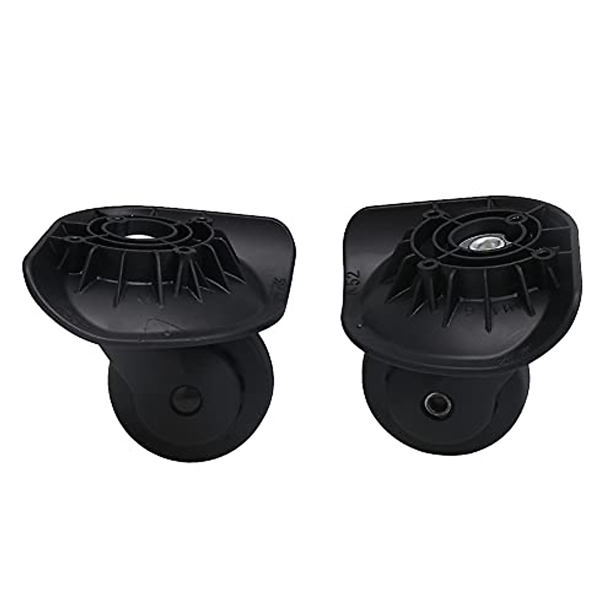 2Pcs Black Luggage Suitcase Weels Suitcase Caster Wheels Replacement W076 3.74x3.93x2.04Inch