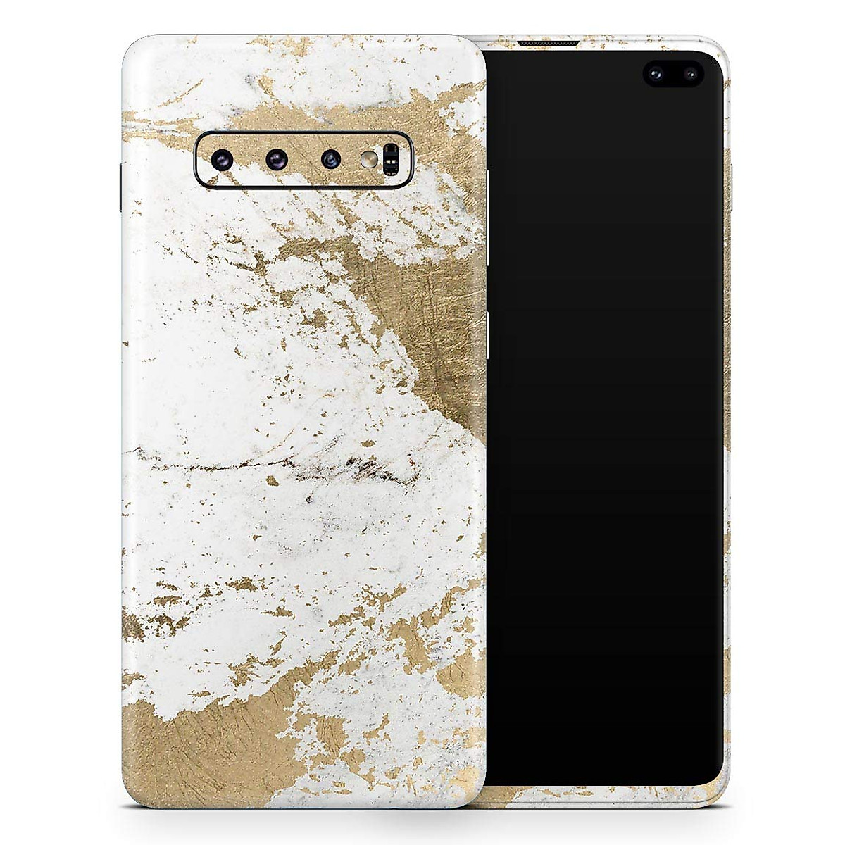 DesignSkinz Gold Foiled Marble v1 Protective Vinyl Decal Wrap Skin Cover Compatible with The Samsung Galaxy S20 (Screen Trim & Back Glass Skin)