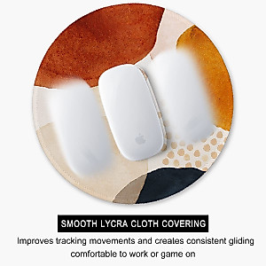 Auhoahsil Mouse Pad, Abstract Art Round Non-Slip Rubber Mousepad with Stitched Edges for Wireless Mouse Laptop Computer Gaming Office Travel Men Women Kids, Cute Design, 8.7 x 8.7 in, Stones