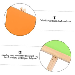 STOBOK 2pcs Color Blackboard Standing Easel Menu Chalkboard Desktop Easel Small Pictures Easel Stand Chalkboard Wood Stand Desk Signs Chalkboard Ornament Wood Chalkboard with Stand Donut