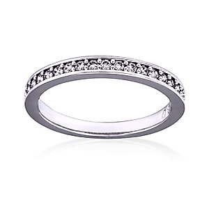 Swarovski Crystal Authentic Rare White Rhodium Plated Ring, Size 8 - Hypoallergenic Fancy Jewelry Collection For Women
