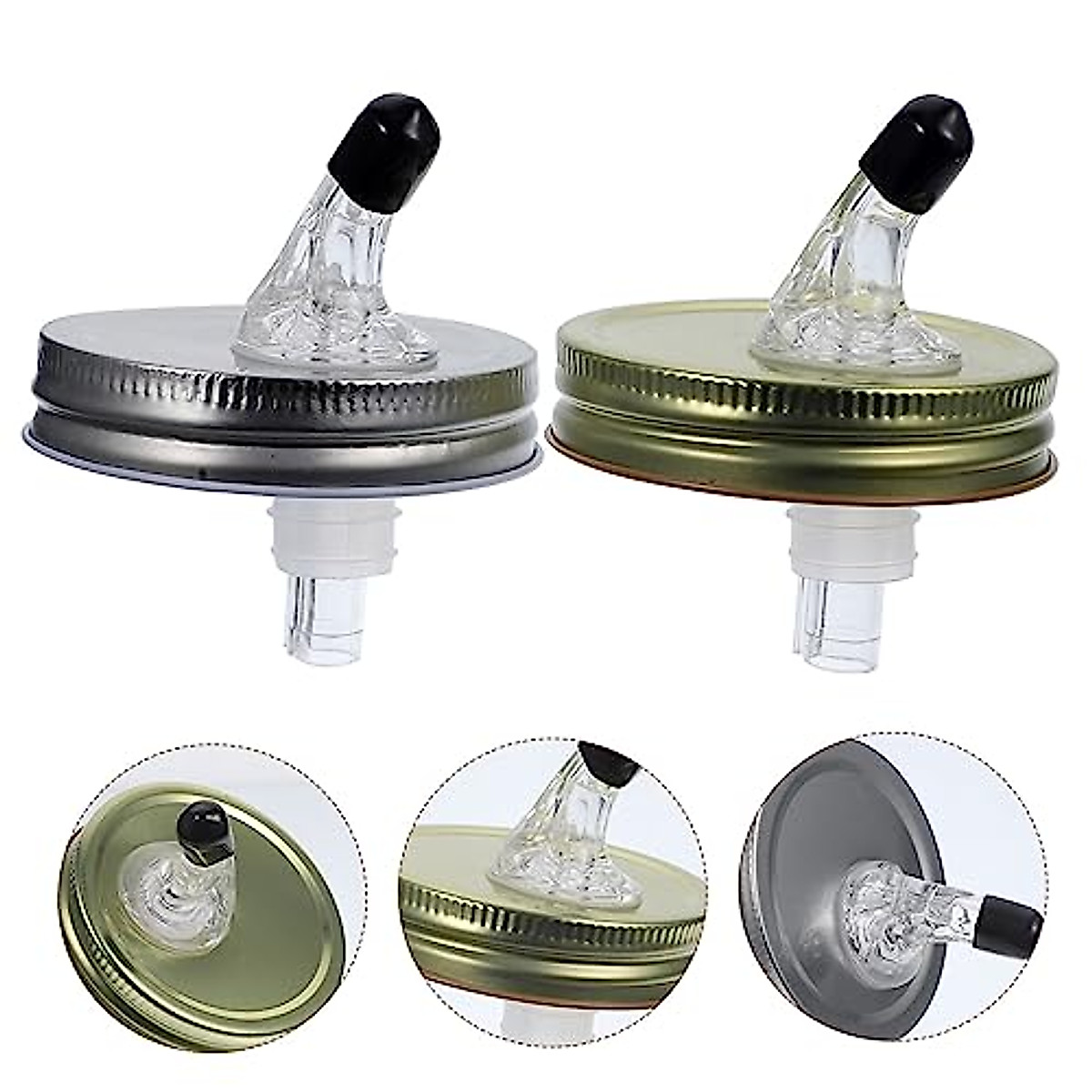 JOINPAYA 2 Set Acrylic shaker pour spout covers drinks spout cover boxed Mouth cover dispenser pouring spout oil tank can wine pourer mason jar liquid nozzle Spout beverages