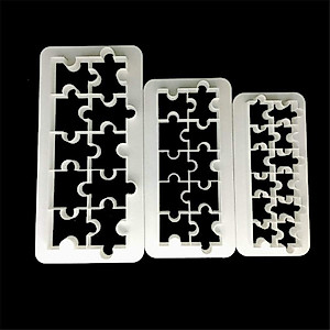 ISKYBOB 6 Pieces Geometric Cookie Cutter Hexagon and Puzzle Fondant Embossing Plastic Mold Cake Border Texture Impression Mat Baking Decor Templates