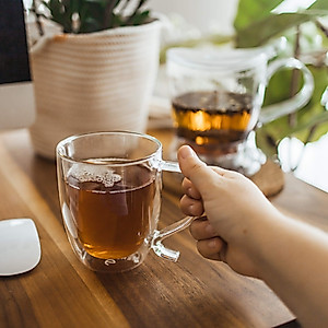 GROSCHE Cyprus Double-walled Glass Coffee Mug Heatproof Insulating Double Walled Glass Mug, Excellent for Tea or Coffee - Large Capacity 500 ml, 16 fl. oz capacity (Cyprus)