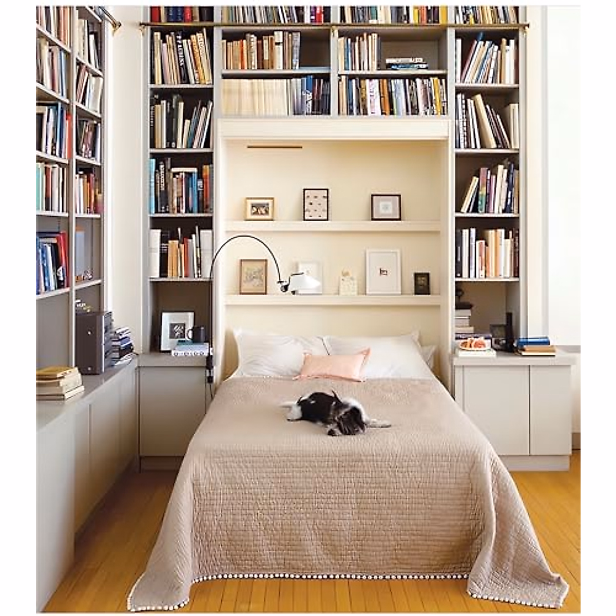 Tlongxia Murphy Bed Kit DIY Hardware with Coarse Gas Bumper Spring Frame Mattress Concealed for Semi-Automatic Foldable Cabinet Closet Bed Room Study Easy to Install (Vertical, Full)