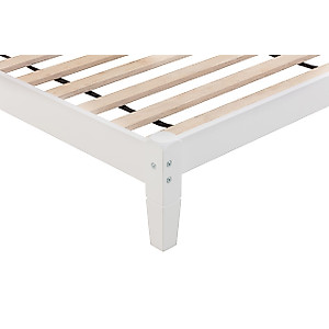 Bellemave Kids Twin Bed, Wooden Twin Platform Bed for Boys, Girls, Teens, Twin Size Bed Frames for Kids, White Twin Bed Frame, White