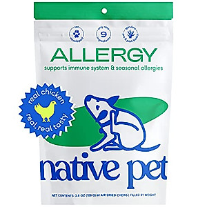 Native Pet Dog Allergy Chews – Natural Dog Skin Allergies Treatment – Anti Itch for Dogs Allergy Relief – Dog Probiotics for Itchy Skin - 60 Chews