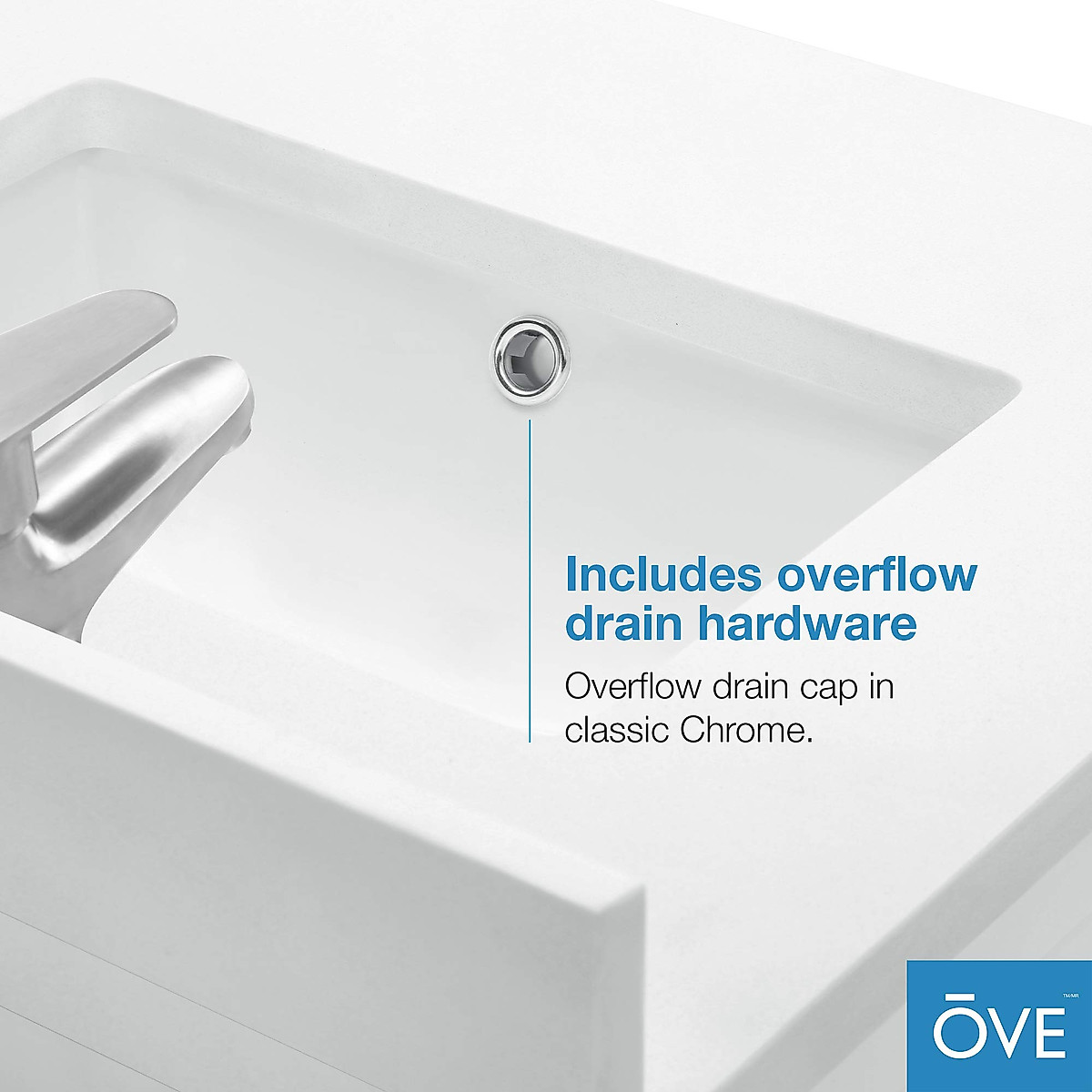 Ove Decors Islay 36 in. Bathroom Vanity and Sink Combo Carved Cabinet with Black Granite Top | Backsplash Included, 35 inches, Antique White Gold Brushed