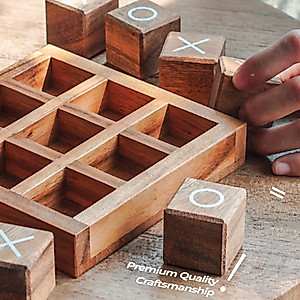 BSIRI Wooden XO Blocks (L) Tic Tac Toe Board Games - Ideal for Kids Games, Family Games and Game Night for Adults, Farmhouse Decor for Coffee Table Decor and Unique Gifts for All Occasion (5.5 Inch)