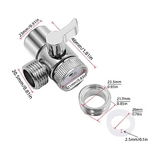 Sink Faucet Diverter Valve, PNXKTXO Sink Valve Diverter Faucet Splitter for G1/2" Shower Hose, Kitchen, Bathroom Replacement Part Adapter M22 X M24