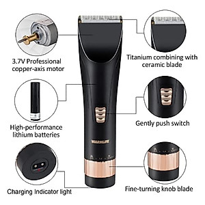 WARMLIFE Hair Clippers for Men, Professional Barber Clippers for Hair Cutting, Upgrade Cordless Hair Trimmer for Men with Apron, Scissors, Combs and Portable Case, X5-New, 18 Piece Set