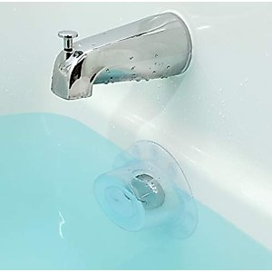 SlipX Solutions Bottomless Bath | Overflow Drain Cover for Tub | Best Gifts for Mom, Spa & Bath Accessories | Drain Block, Water Stopper Plug | Bath Essentials for Women | 4" Diameter, Clear