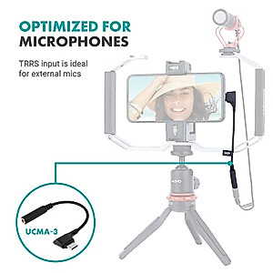 Movo UCMA-3 USB C to 3.5mm Audio Adapter for Microphones - 4-Pole Aux to USB Type C Pixel and Galaxy Smartphones - Female 3.5mm to USB-C Male Right Angle Head - Type-C USB to 3.5mm Jack Audio Adapter